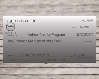 Giant Check, Presentation Check, Big Check, Oversized Check, Giant ...