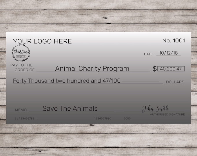 Cheques gigantes completamente impresos - Cheque falso de gran tamaño ...