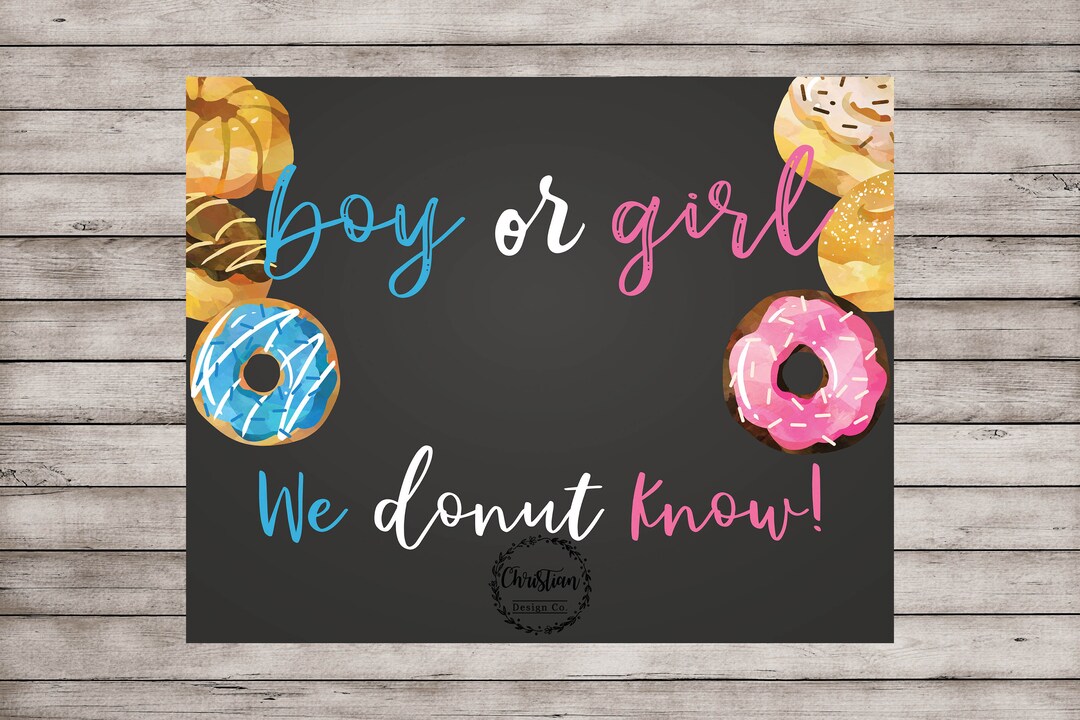 Donut Gender Reveal Sign, We Donut Know Gender Reveal Sign, Gender ...