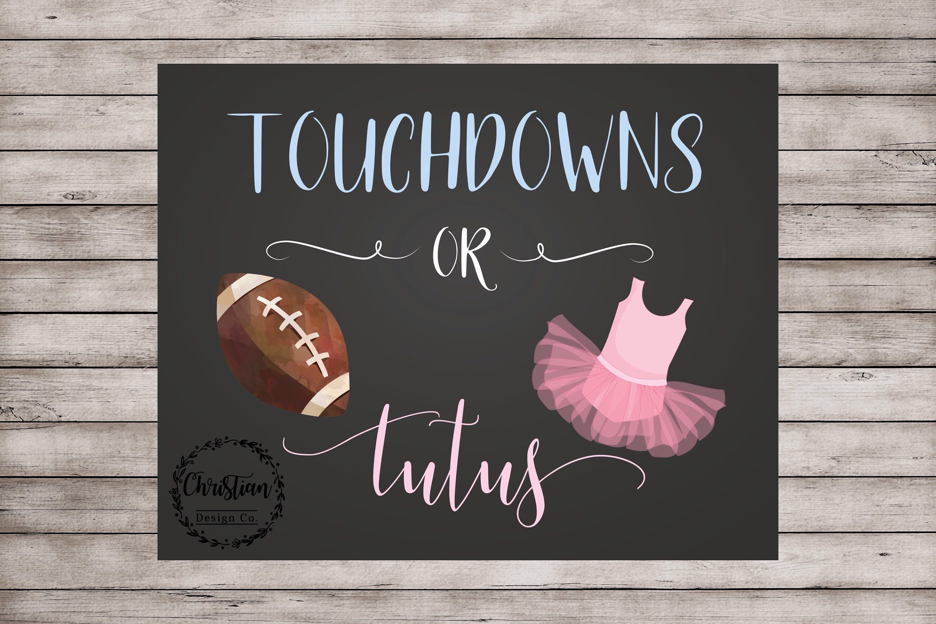 Touchdowns or Tutus Gender Reveal Ideas Touchdown or Tutu - Etsy Israel