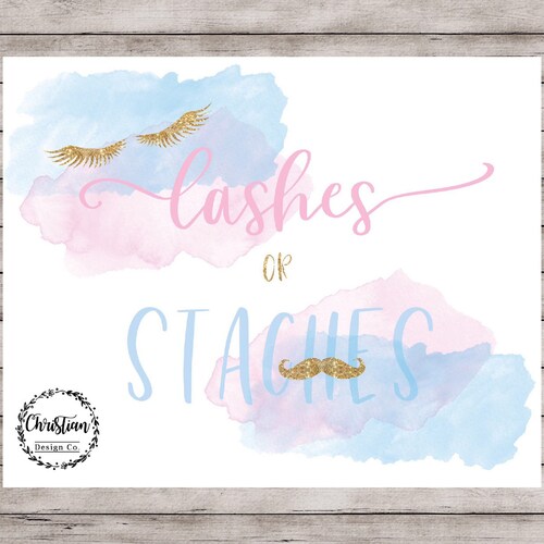 Stashes or Lashes Cookies Gender Reveal Party - Etsy