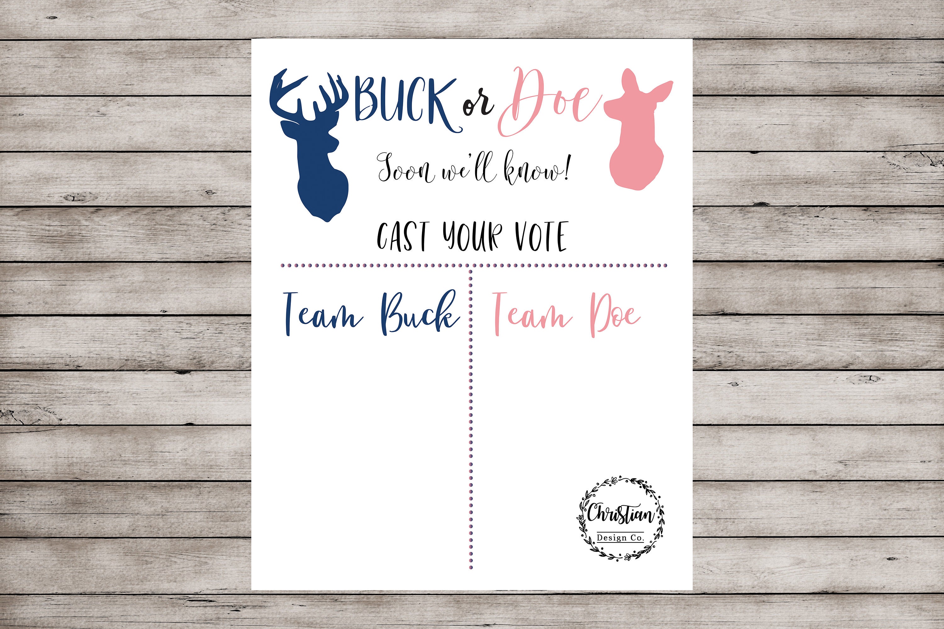 Buck or Doe Gender Reveal Buck and Doe Buck or Doe Shower - Etsy