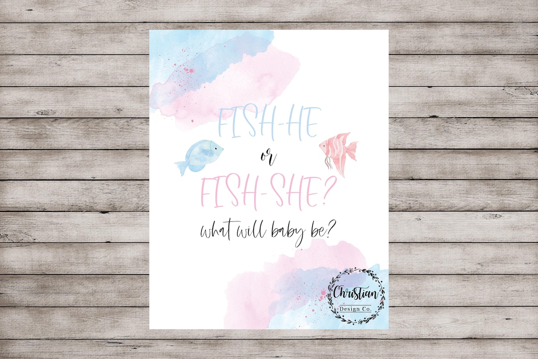 Fishing Gender Reveal, Fish He or Fish She Gender Reveal, Gender Reveal ...