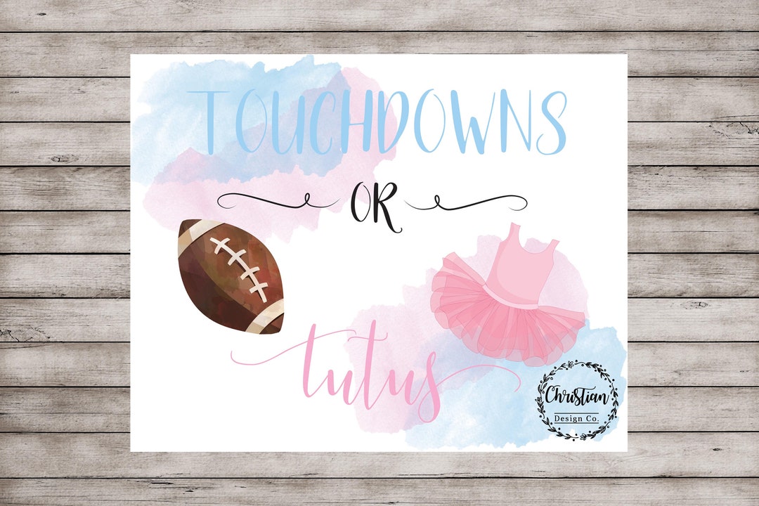 Touchdowns or Tutus, Gender Reveal Ideas, Gender Reveal Decor ...