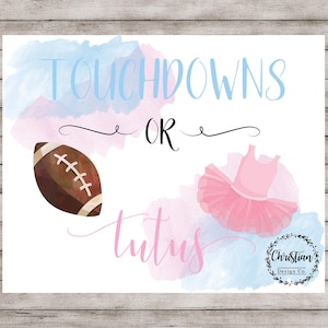 Touchdowns or Tutus, Gender Reveal Ideas, Gender Reveal Decor ...