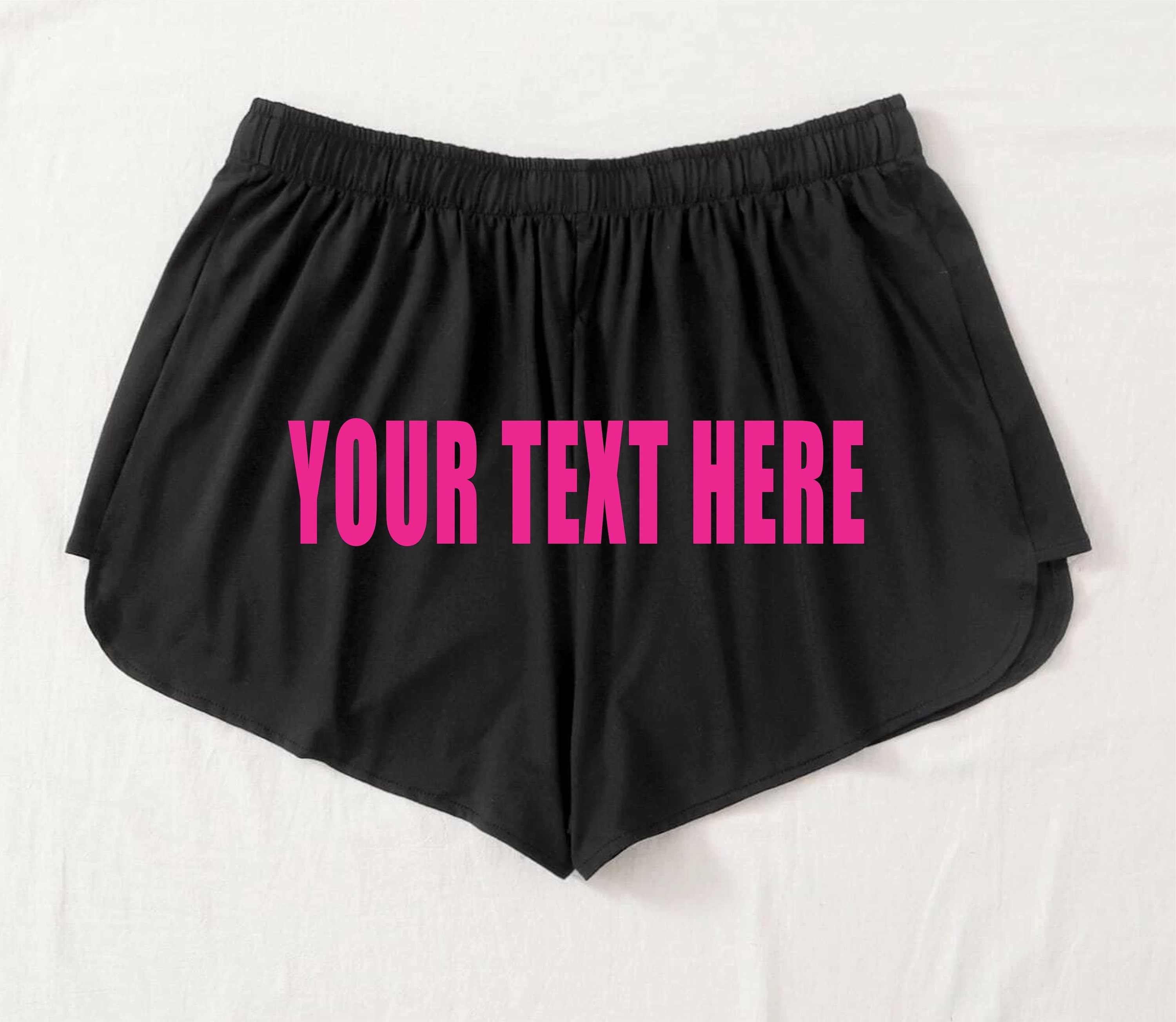 YOUR TEXT HERE Solid Black Dolphin Shorts Gym Retro Booty Sexy | Etsy
