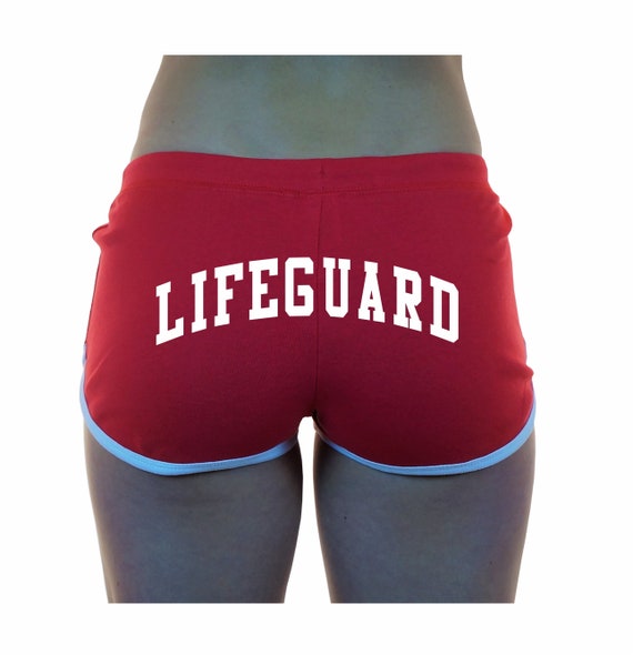 Lifeguard Red Booty Shorts White Trim Sexy Hot Funny Butt Ass Etsy