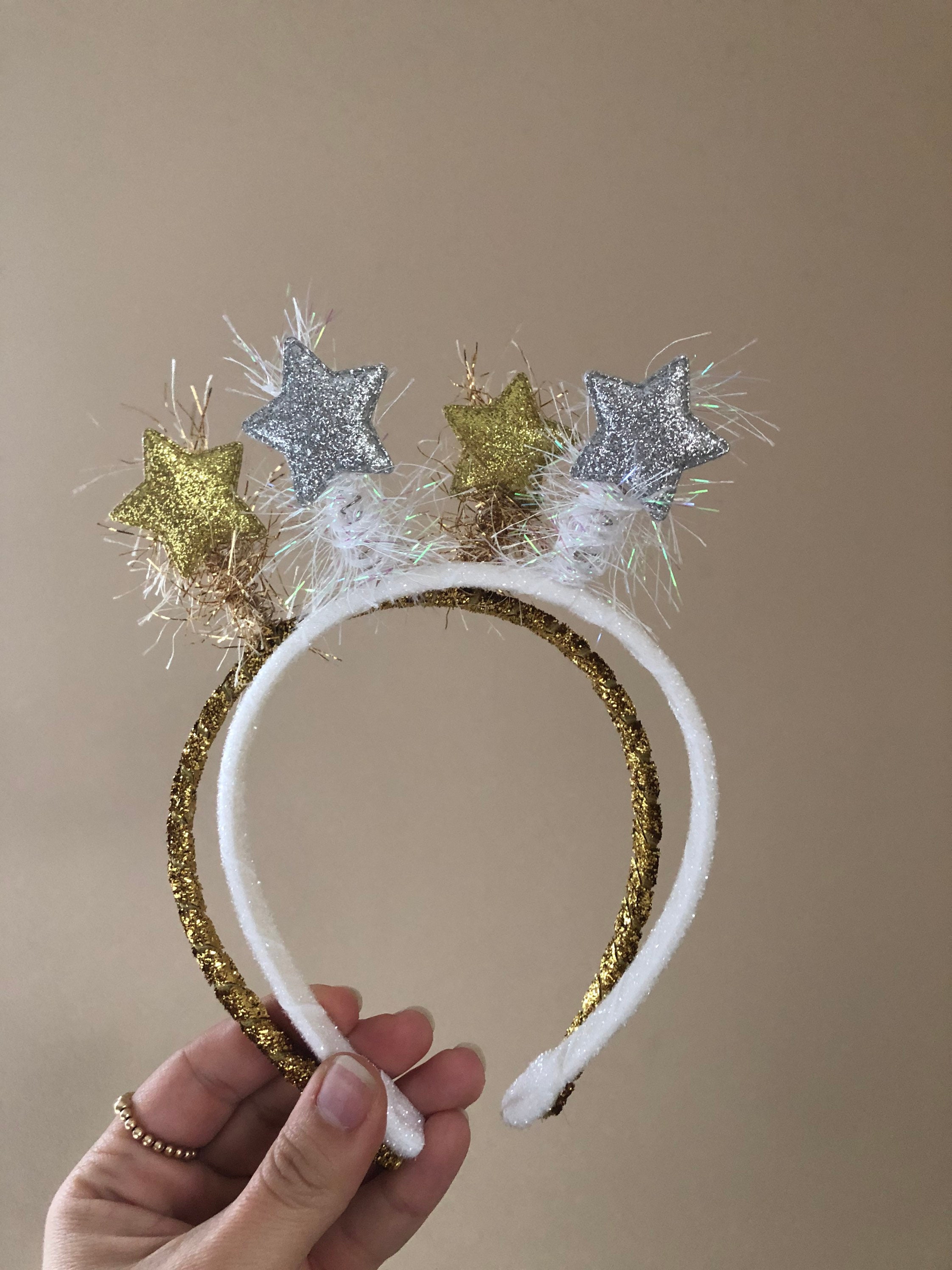 Star headband gold and silver sparkle headband holiday | Etsy