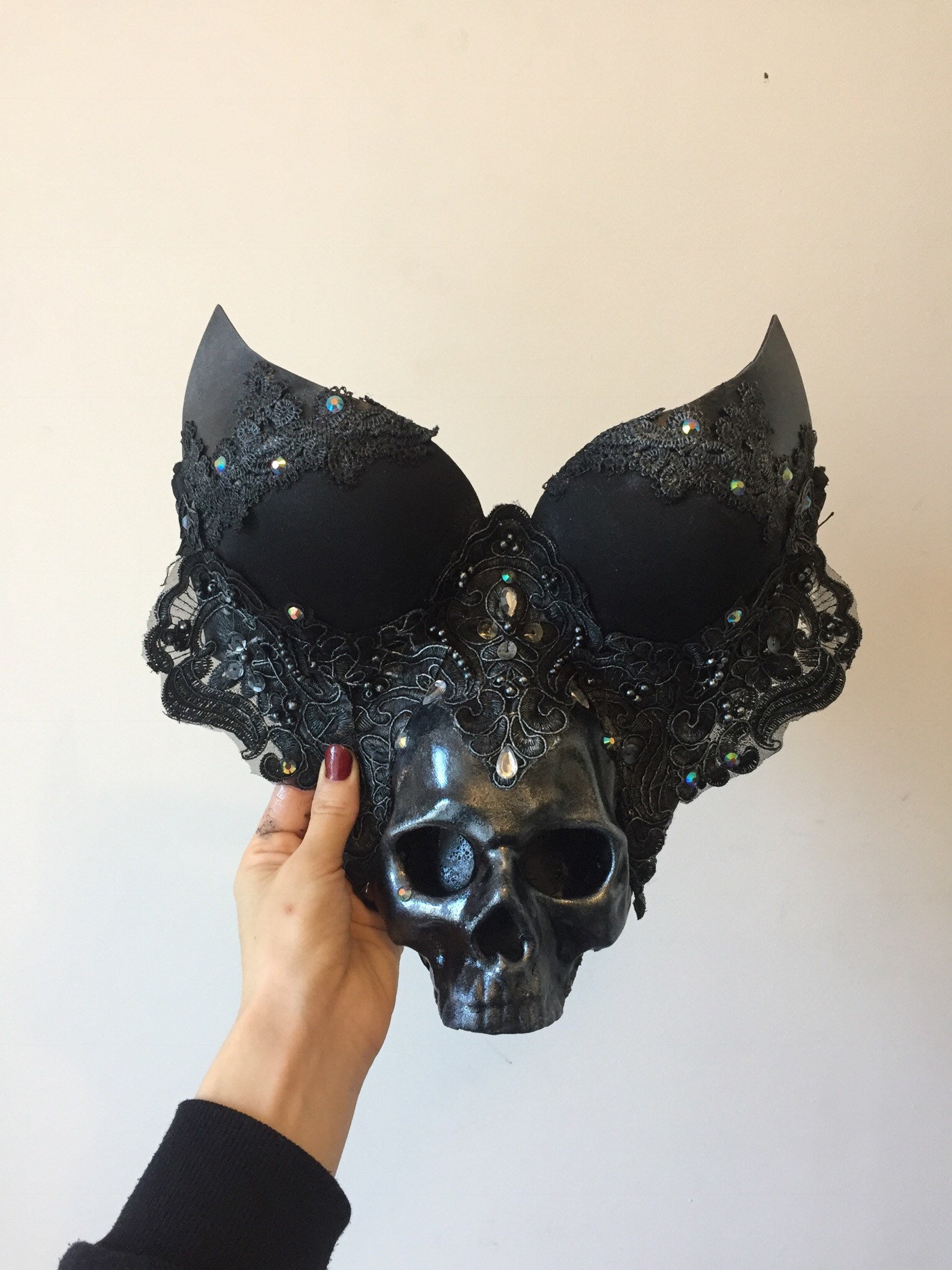 SKULL BRA TOP Dark Halloween Costume Day of the Dead | Etsy