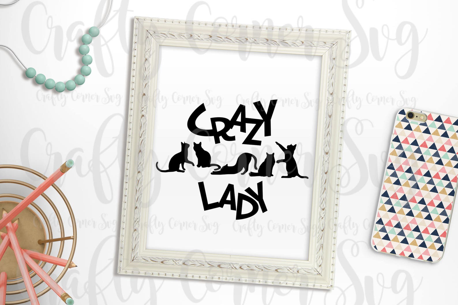 Svg-crazy Cat Lady-cutting File-cat Svg-cricut-silhouette-cute-funny ...