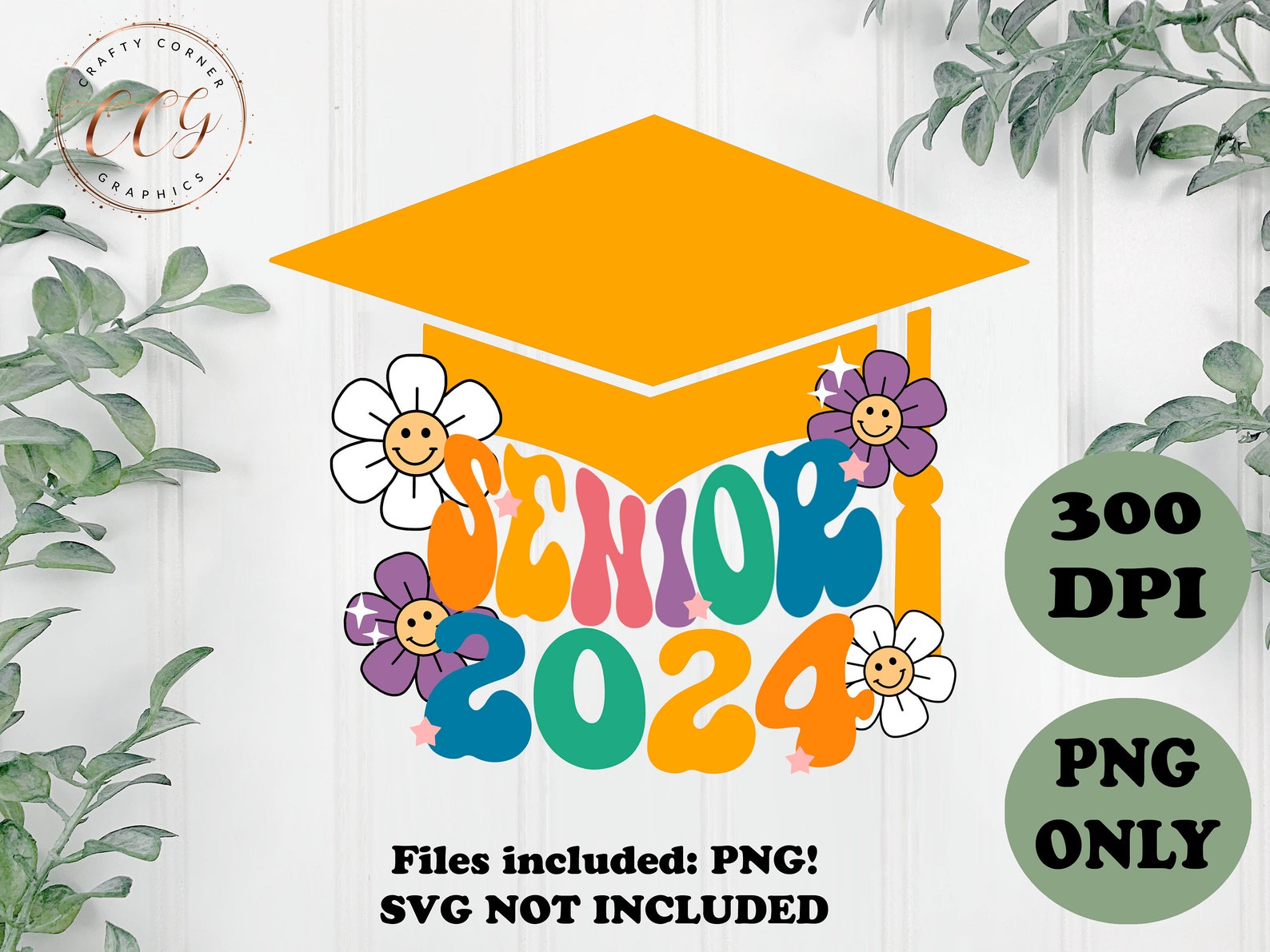 Senior 2024-retro Sublimation-senior Png Design-floral Png-retro Floral ...