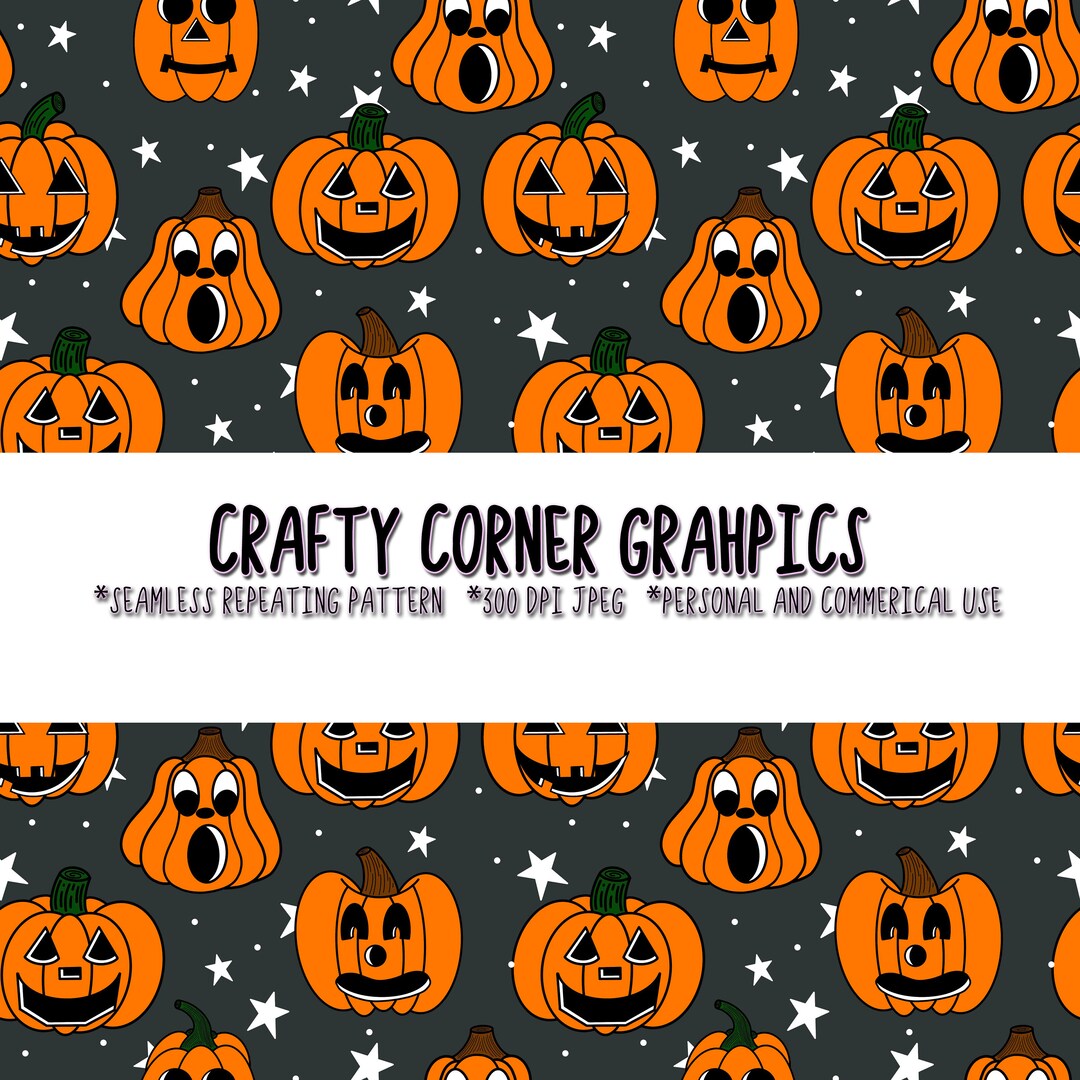 Pumpkin Pattern-halloween Pattern-cute Retro Pumpkins-retro Seamless ...