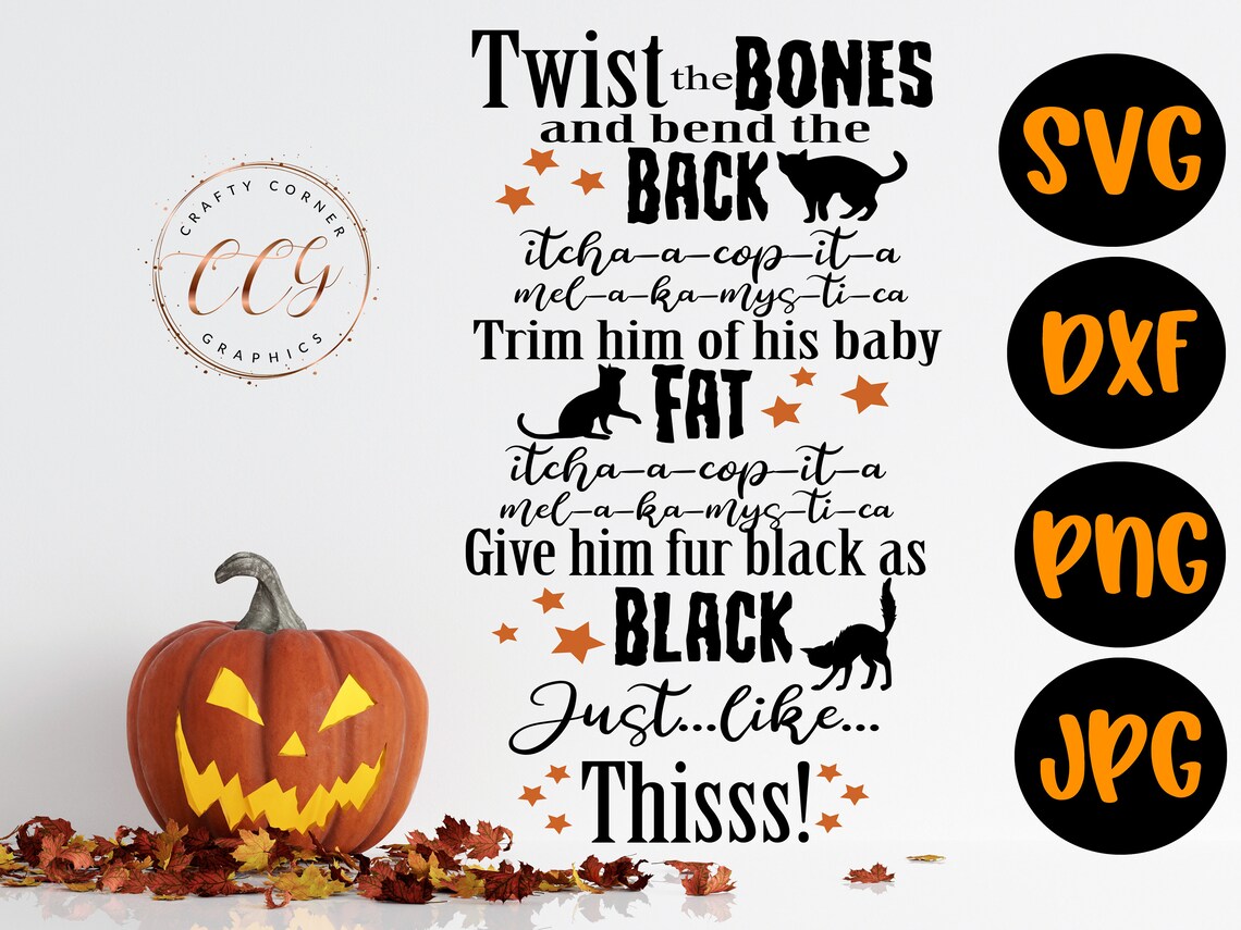 Svg-sanderson Sister-hocus Pocus Svg-twist the Bones-thackery Binx-cat ...