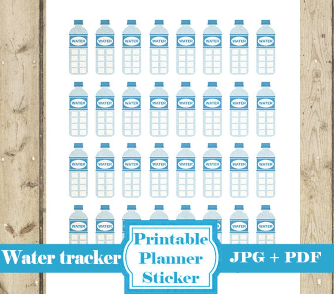 Blue HYDRATION TRACKER Planner Sticker – Printable Planner Sticker ...