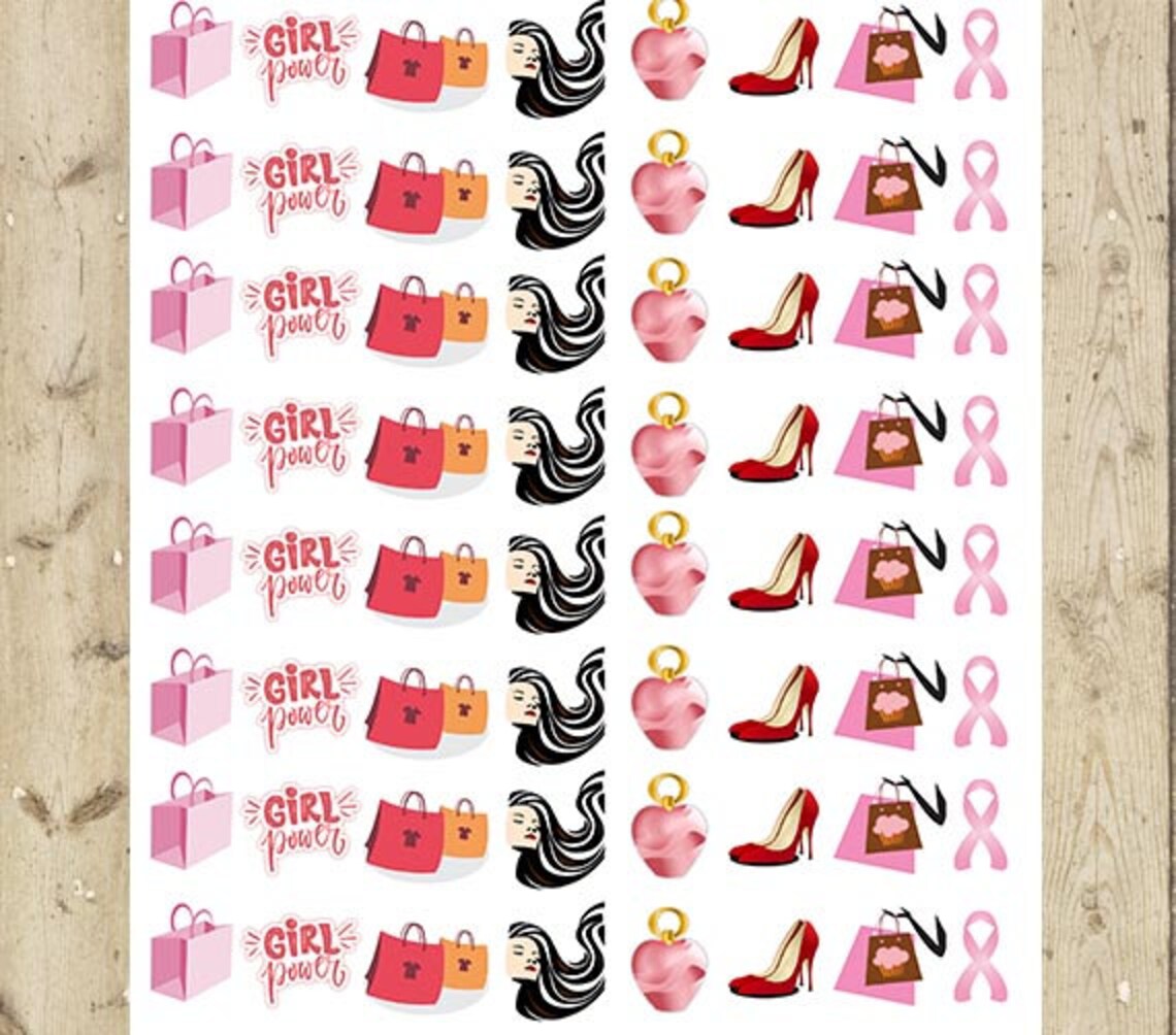 GIRL Stickers Printable Girl Planner Stickers Girly Stickers - Etsy