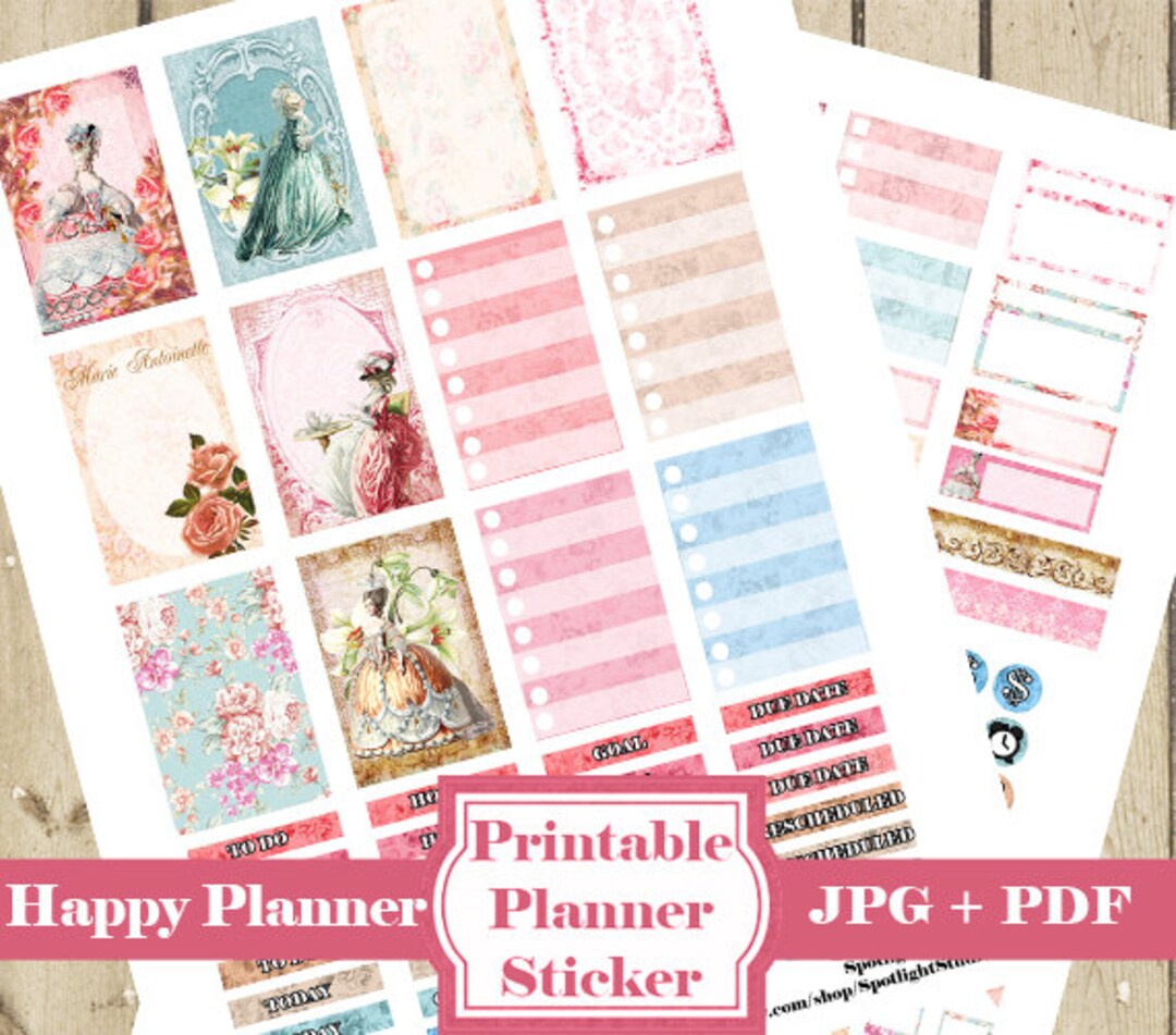 MARIE ANTOINETTE Planner Stickers Kit Printable Planner Stickers French ...