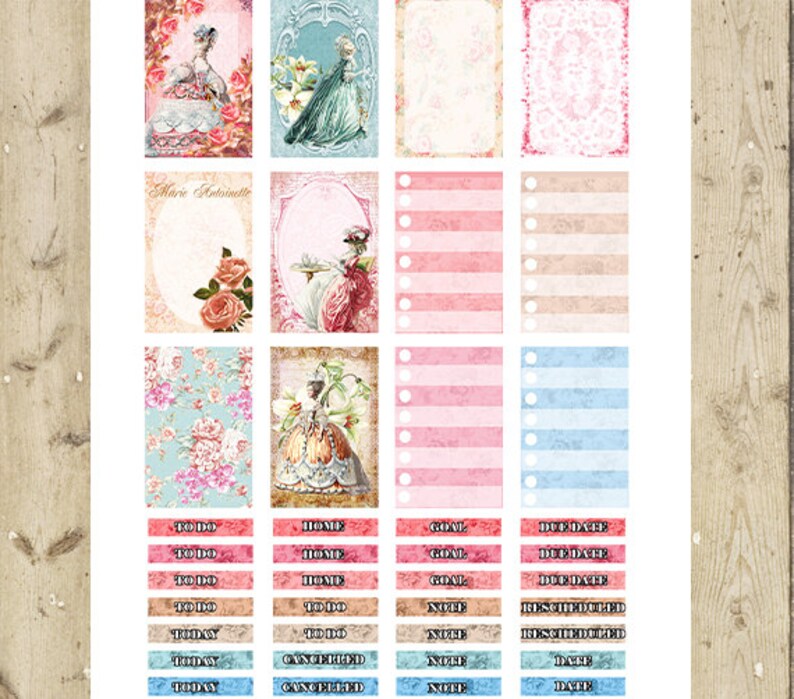 MARIE ANTOINETTE Planner Stickers Kit Printable Planner Stickers French ...