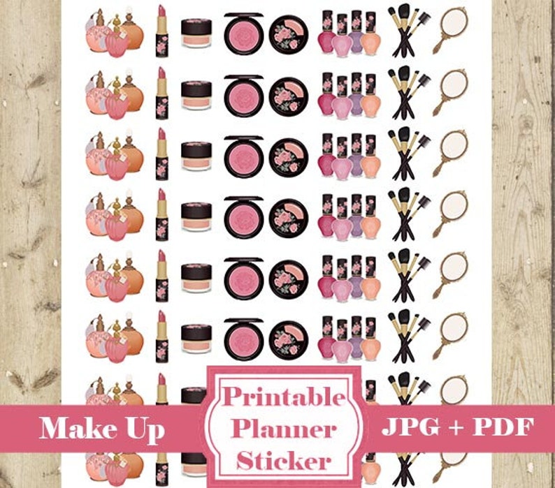 MAKEUP Planner Stickers Printable Planner Sticker Makeup - Etsy