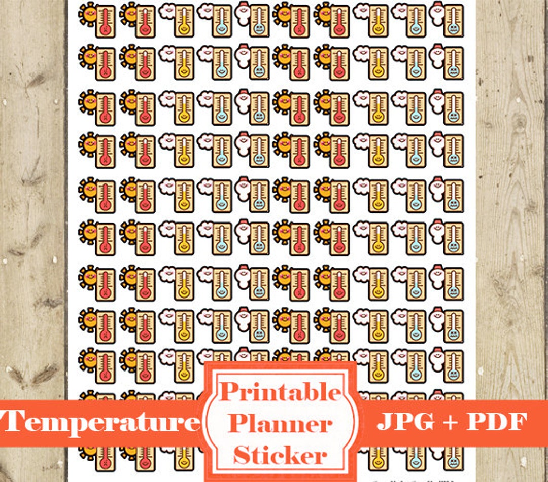 TEMPERATURE Mini Stickers – Printable Planner Stickers Temperature ...