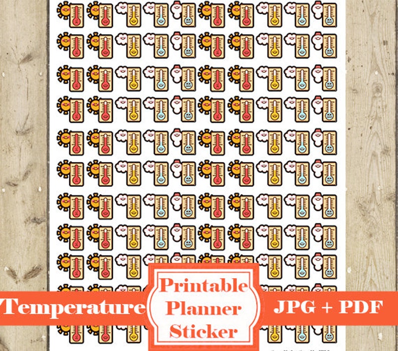TEMPERATURE Mini Stickers – Printable Planner Stickers Temperature ...
