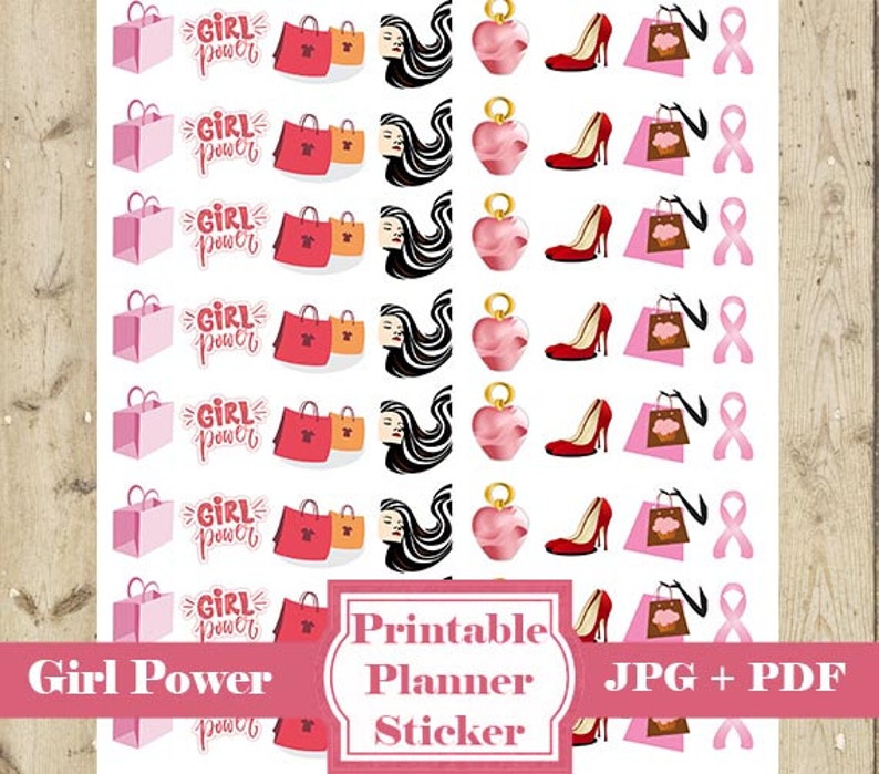 GIRL Stickers Printable Girl Planner Stickers Girly Stickers - Etsy