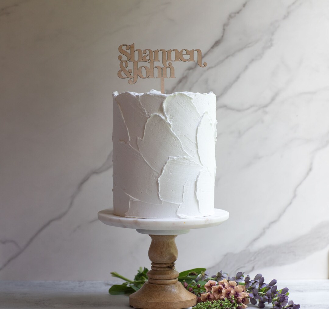 Wedding Cake Topper | Personalized Wooden Anniversary Cake Topper ...
