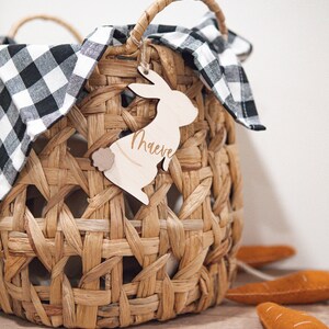 Personalized Bunny Wooden Easter Basket Tags | Bunny Basket Tags ...