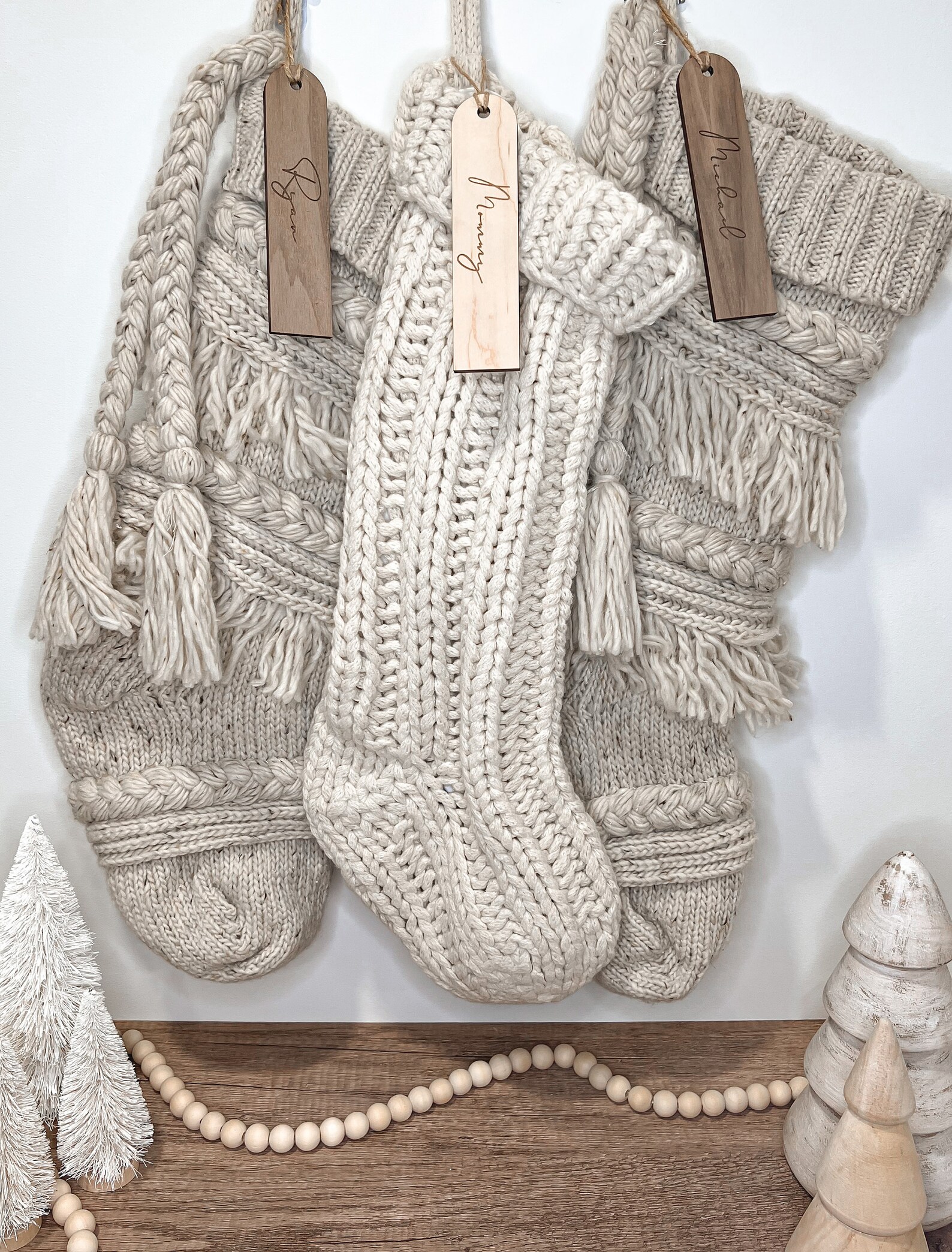 Modern Wooden Stocking Tags Custom Christmas Gift Tag - Etsy