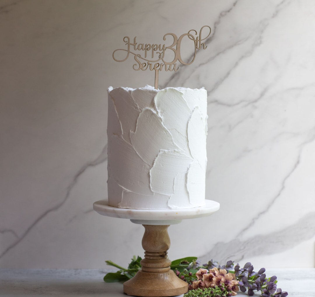 Milestone Birthday Cake Topper | Personalized Wooden Anniversary Cake ...