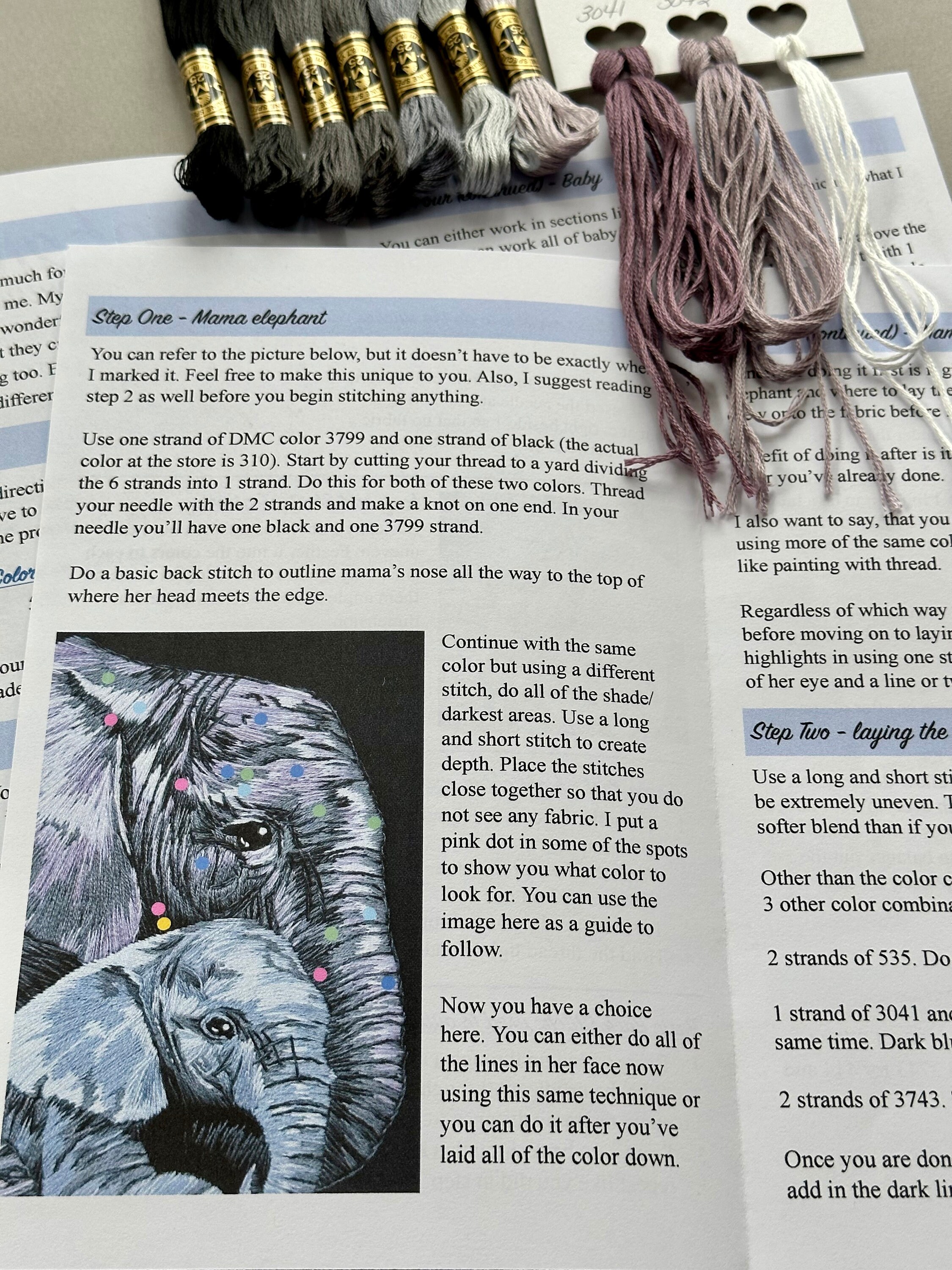 Elephant Embroidery Kit Complete Kit Detailed Instructions - Etsy