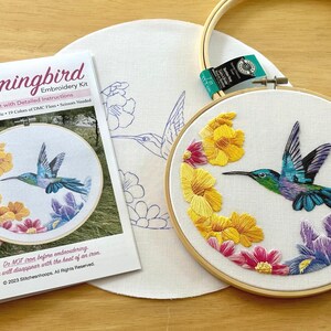 Hummingbird Embroidery Kit, Complete Kit With Detailed Instructions - Etsy