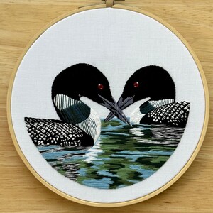 Loon Embroidery Kit, Complete Kit, Detailed Instructions, DMC Floss ...