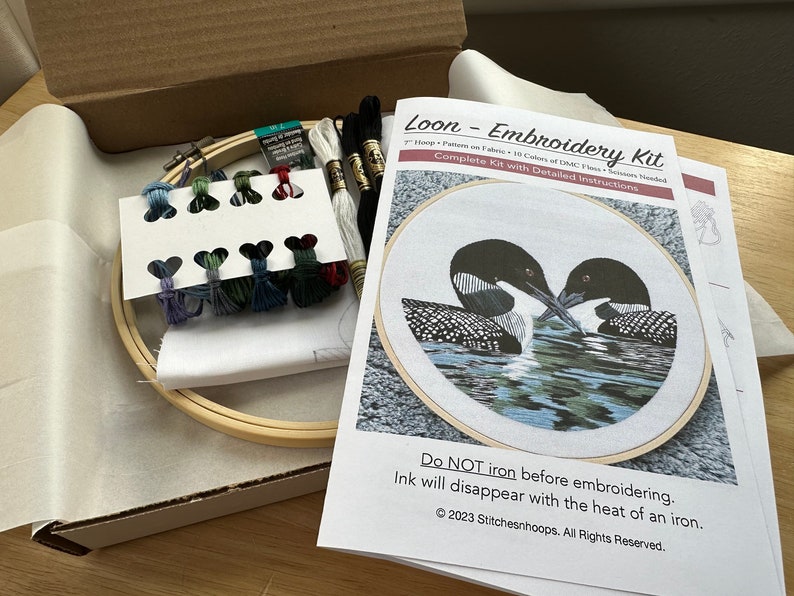 Loon Embroidery Kit Complete Kit Detailed Instructions DMC - Etsy