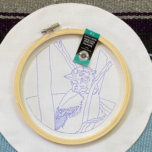 Blue Jay Embroidery Kit, Complete Kit, Detailed Instructions, DMC Floss ...