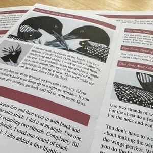 Loon Embroidery Kit, Complete Kit, Detailed Instructions, DMC Floss ...