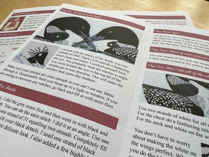 Loon Embroidery Kit Complete Kit Detailed Instructions DMC - Etsy