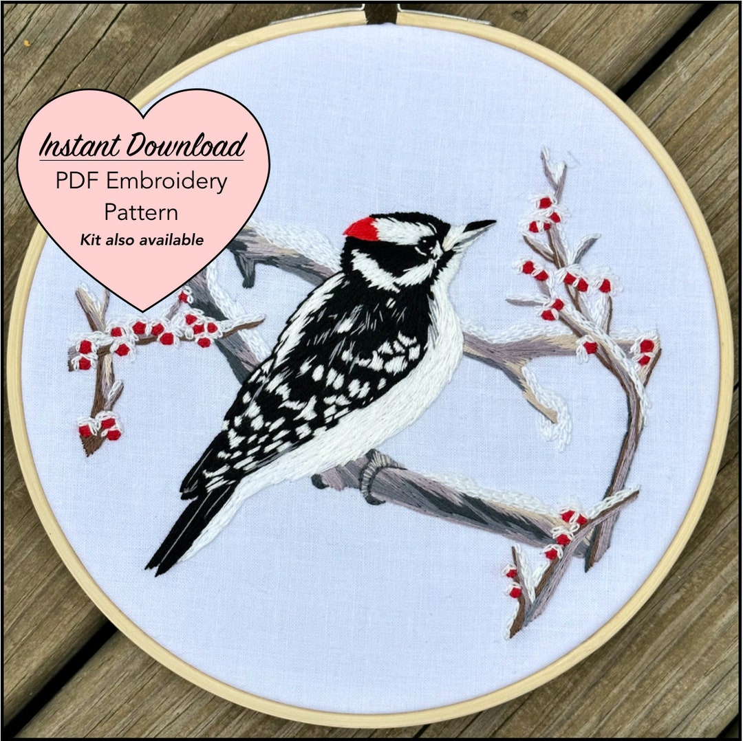 Woodpecker Embroidery PDF Pattern, Embroidery Digital Download ...