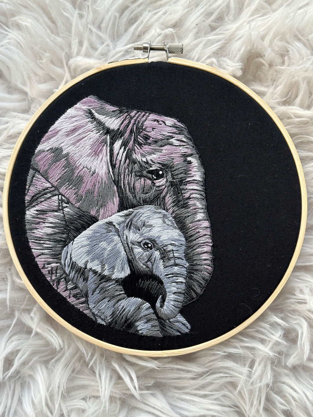 Elephant Embroidery Kit, Complete Kit, Detailed Instructions, DMC Floss ...