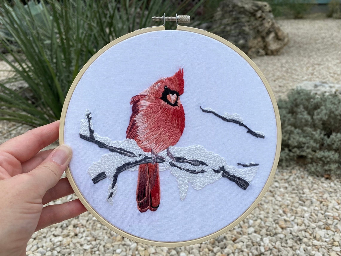 Cardinal Embroidery Kit Complete Kit Detailed Instructions - Etsy