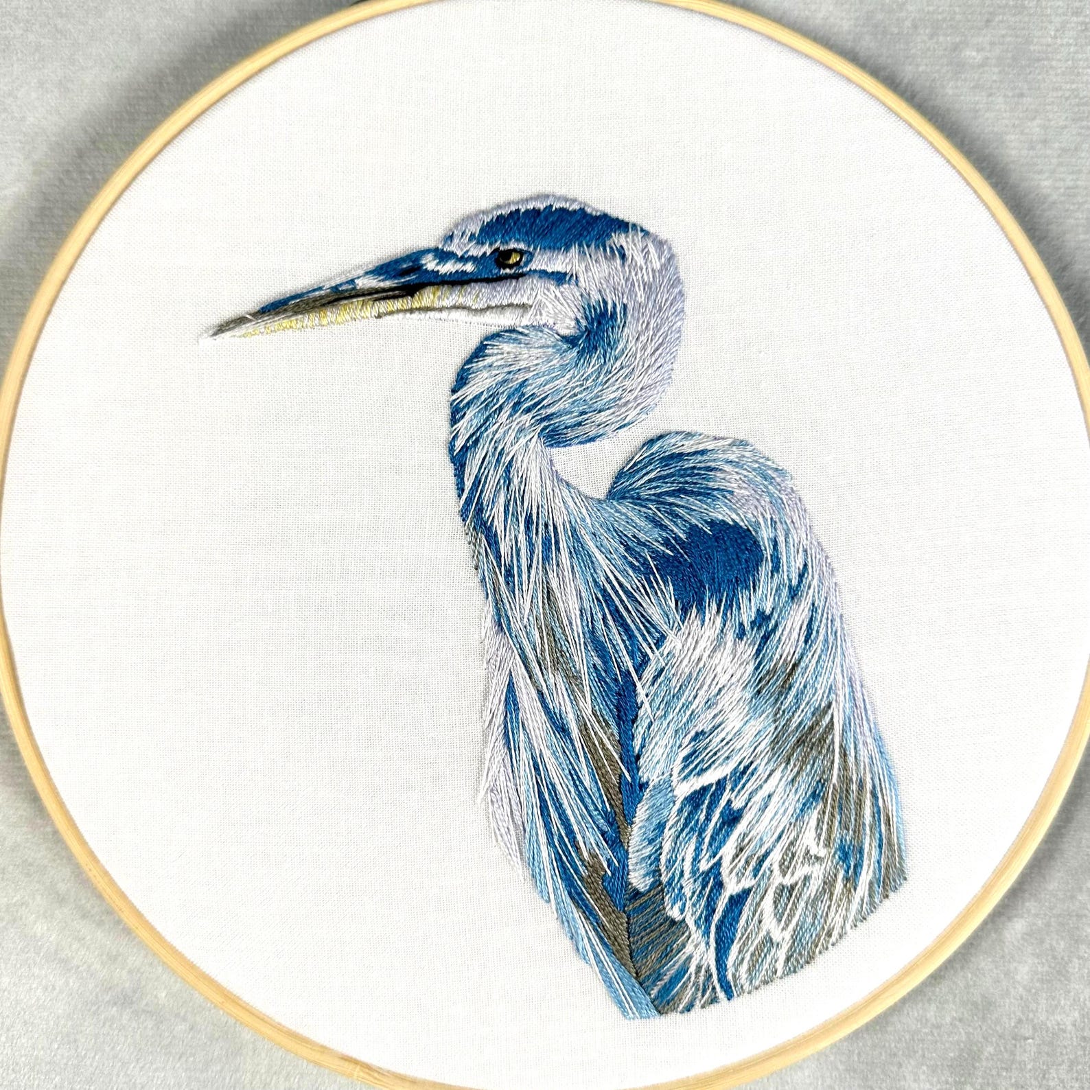 Blue Heron Embroidery Kit: Hand-drawn Bird Design - Etsy
