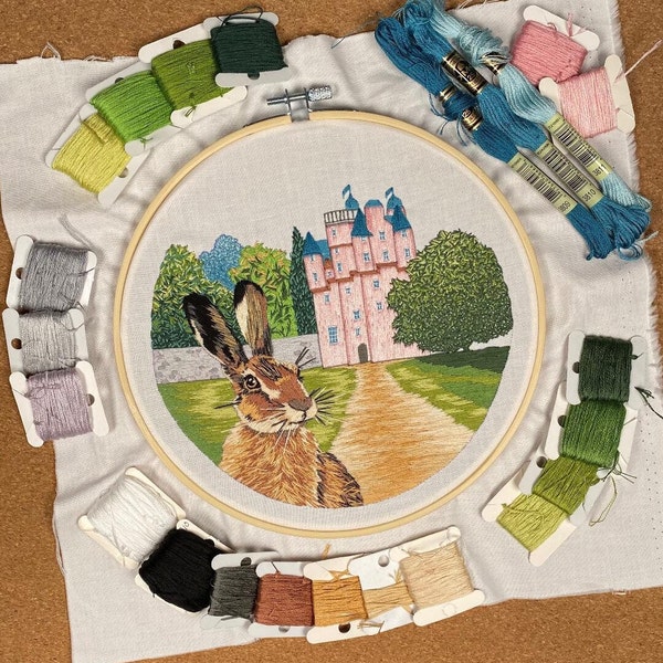 Rabbit Embroidery - Etsy