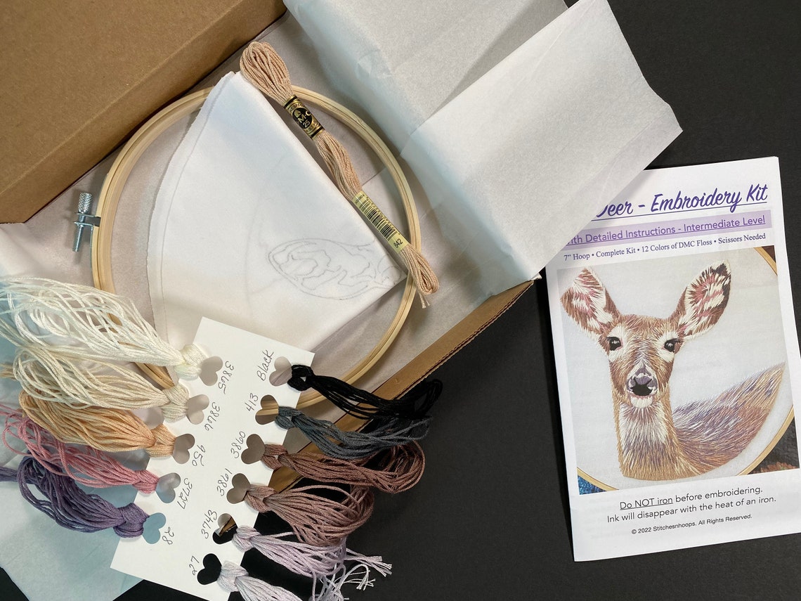 Deer Embroidery Kit Complete Kit Detailed Instructions DMC - Etsy