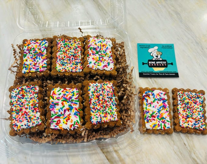 8 Puptarts Peanut Butter Dog Treats, Dog Birthday, Gourmet Bones ...