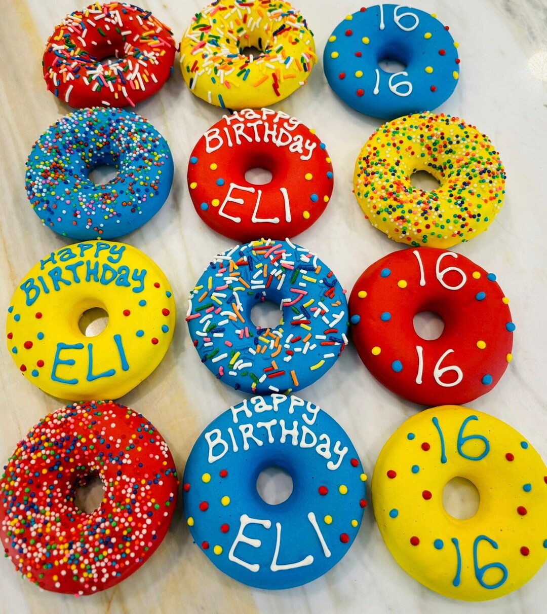 Festive Gourmet Dog, Horse & Cow Donut Treats Birthday, Gotcha Day, You ...