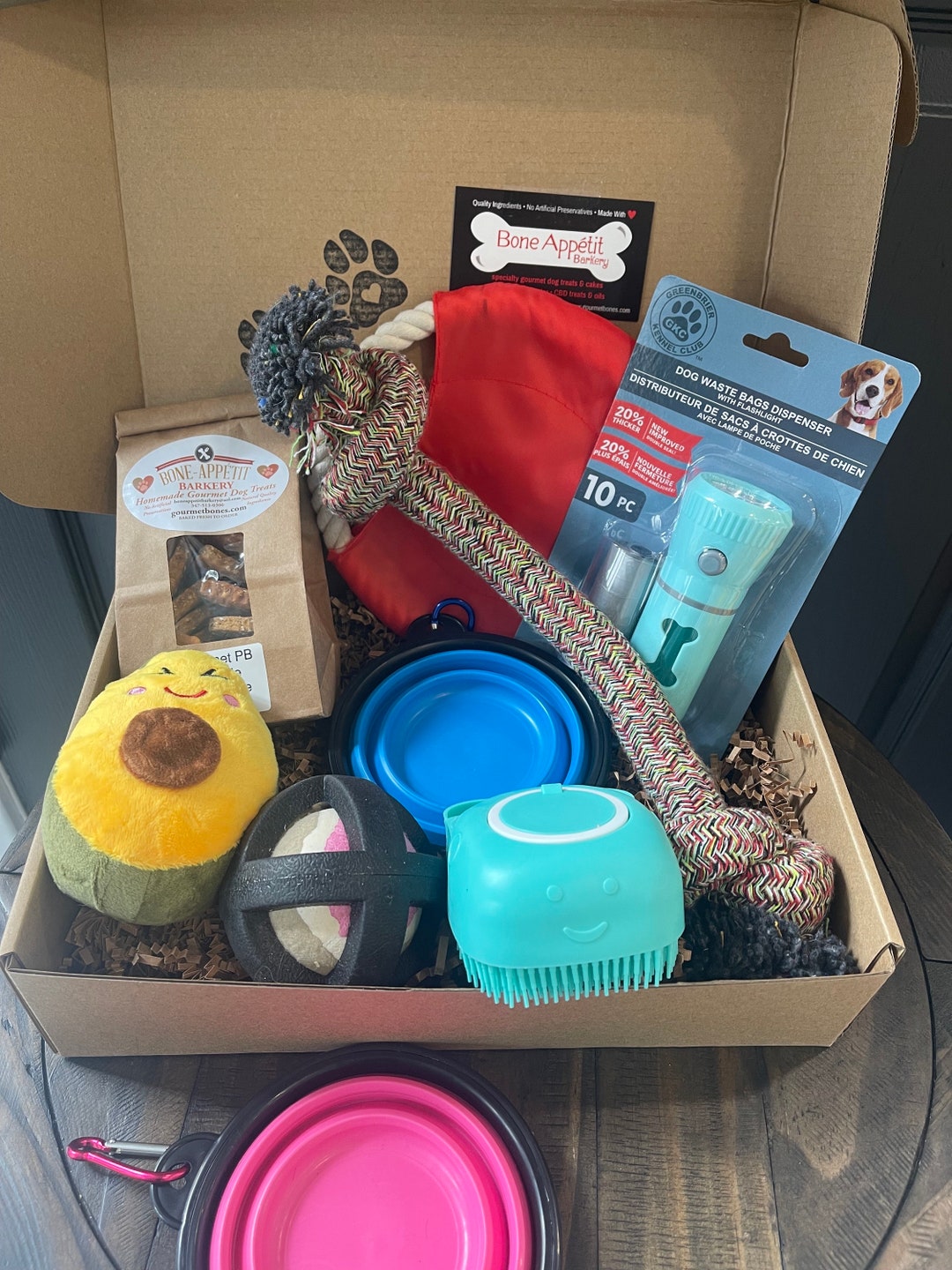 Ultimate New Dog Puppy Parcel Gift Box Gourmet Treats Welcome Home ...