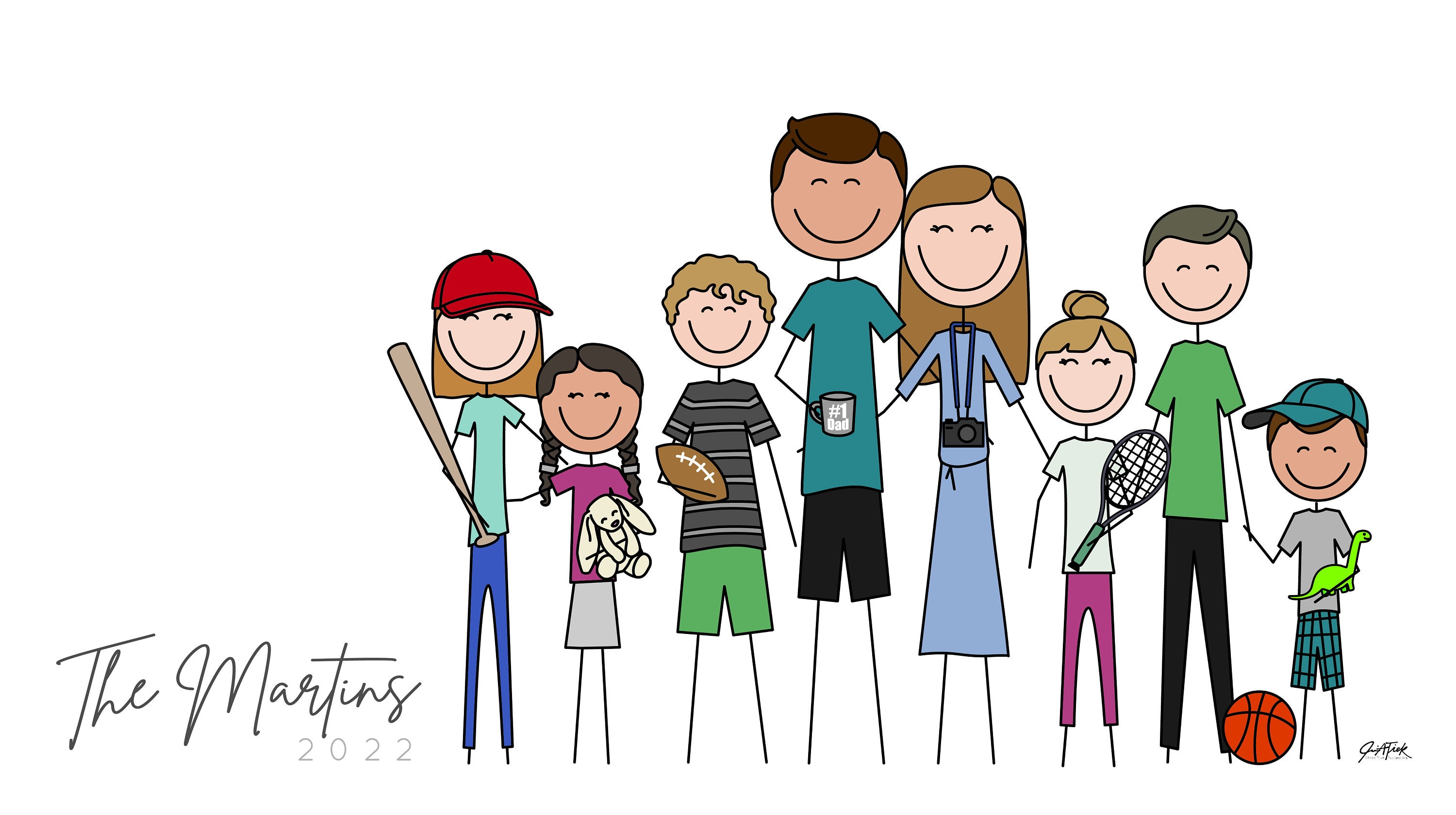 Stickman Family Of 5