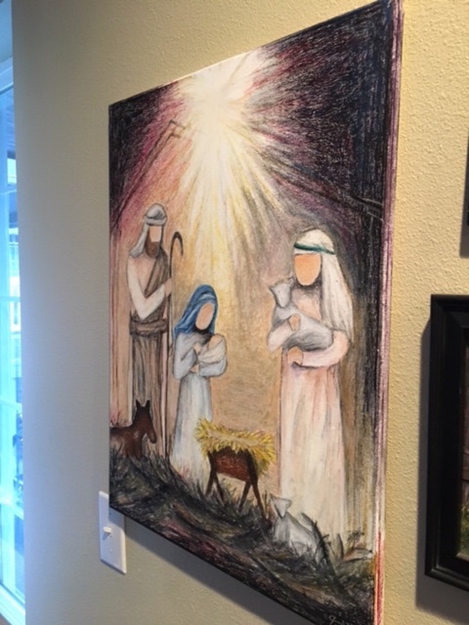 Behold Him There. Nativity. Oil Pastel on Canvas Print - Etsy