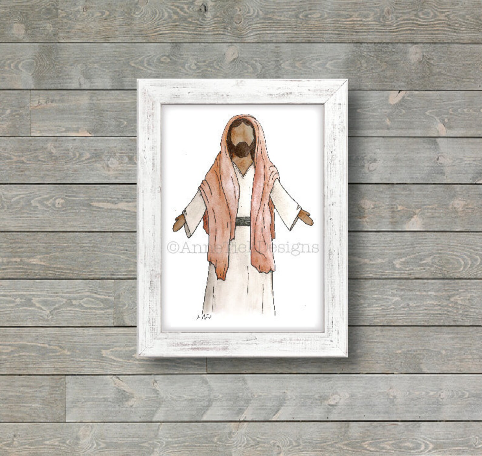 Red Watercolor Jesus Christ: Faceless, Hand-painted, Authentic, Darker ...