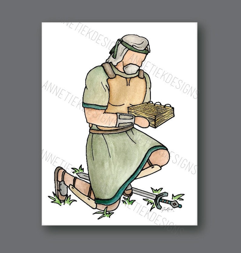 DIGITAL: Moroni Gold Plates -- Book of Mormon Art, Watercolor, Faceless ...