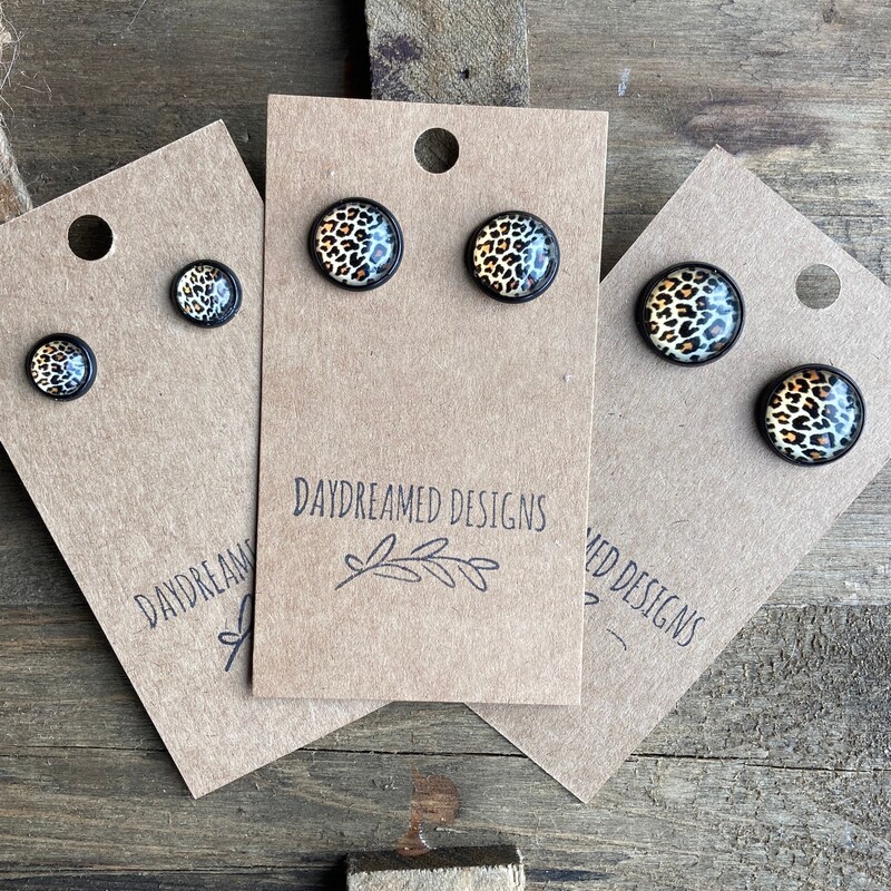 Leopard Stud Earrings - Etsy